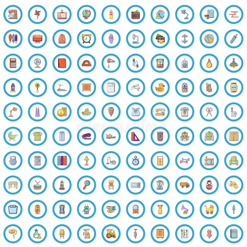 100 Consumer Goods Icons Set, Cartoon Style Stock Vector - Illustration ... 100 Consumer Goods Icons Set, Cartoon Style Stock Vector - Illustration ...