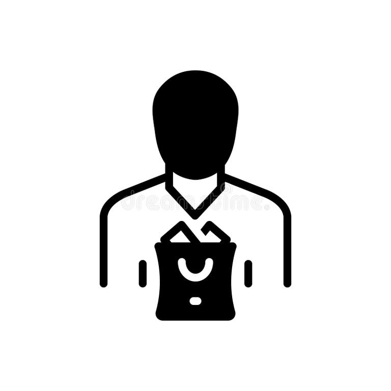 Black Solid Icon for Consumer, User and Purchaser Stock Vector ...