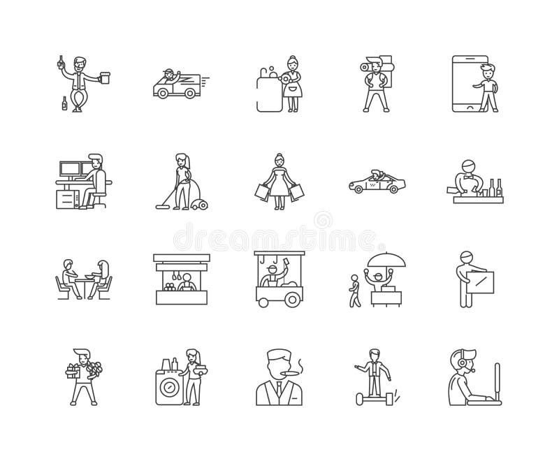 Consumer Line Icons, Signs, Vector Set, Outline Illustration Concept ...