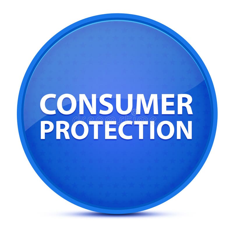 Consumer Protection Aesthetic Glossy Blue Round Button Abstract Stock ...