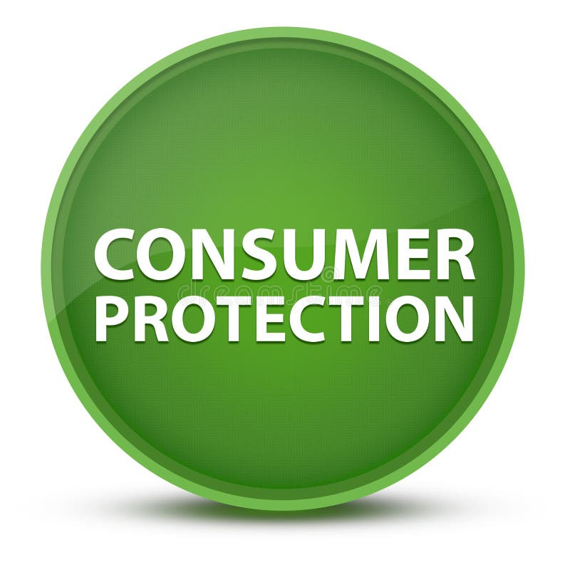 Consumer Protection Luxurious Glossy Green Round Button Abstract Stock ...