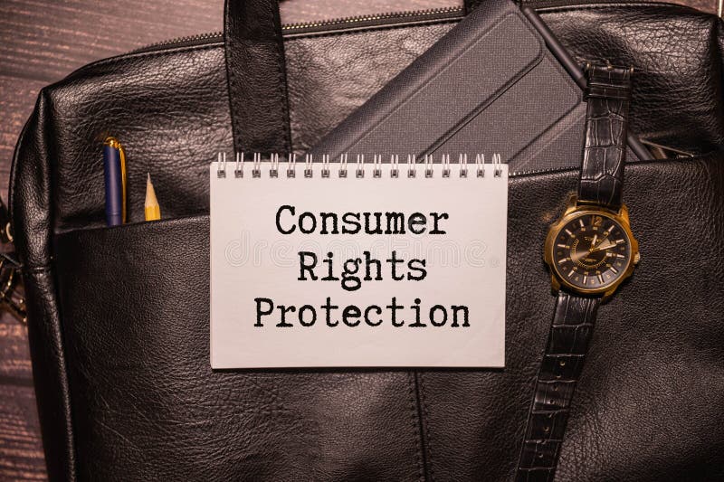 CONSUMER PROTECTION Words on a Yellow Sheet of Paper.. Stock Image ...