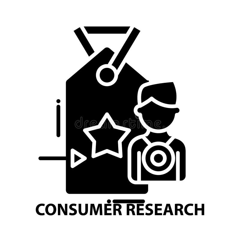 Consumer Research Icon, Black Vector Sign with Editable Strokes ...