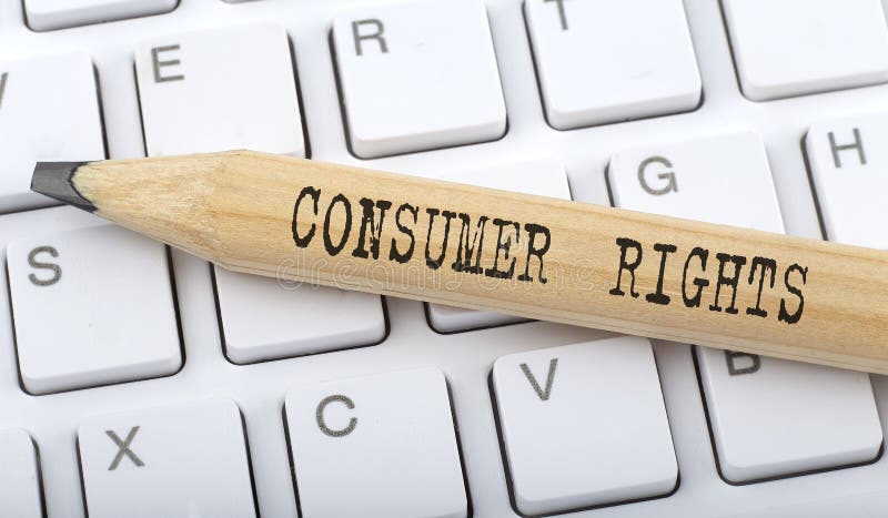 Consumer Rights Protection Concept. Chalkboard on a Wooden Background ...