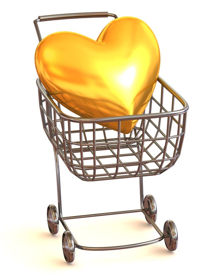 Consumer S Basket with Heart Stock Illustration - Illustration of ...