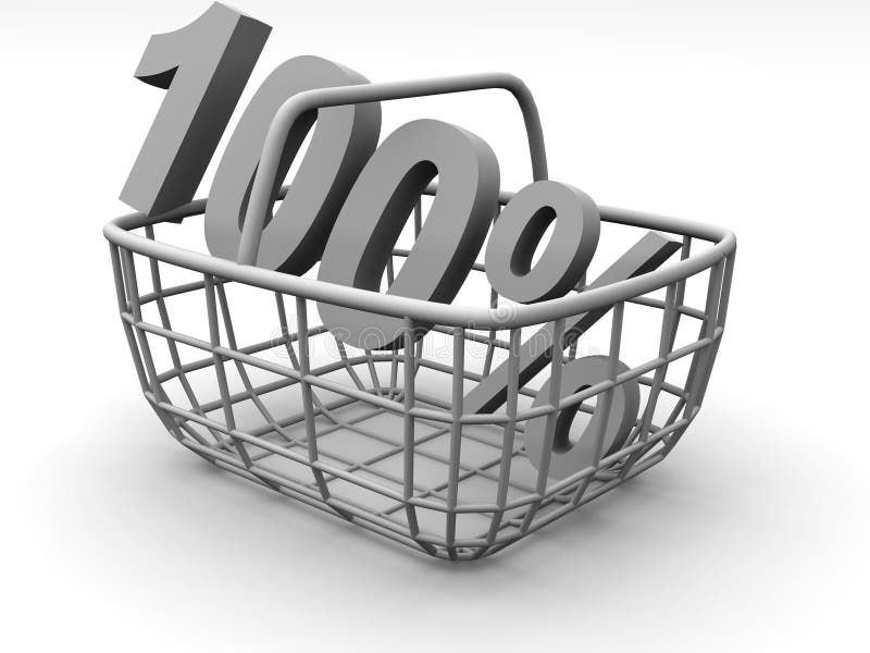 Consumer S Basket with Percent Stock Illustration - Illustration of ...