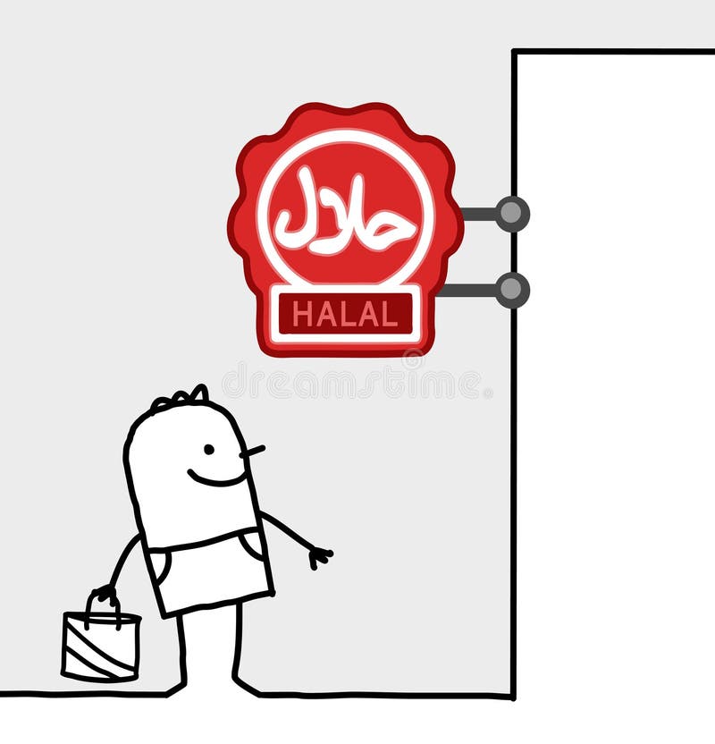 Consumer & Shop Sign - Halal Stock Vector - Illustration of ...