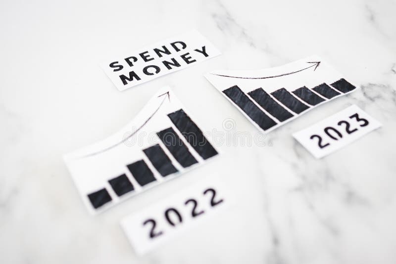 Consumer Spending Going Down in the New Year, Spend Money Text with ...