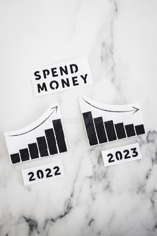 Consumer Spending Going Down in the New Year, Spend Money Text with ...