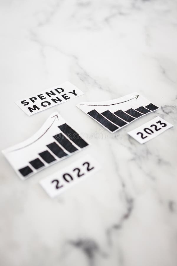 Consumer Spending Going Down in the New Year, Spend Money Text with ...