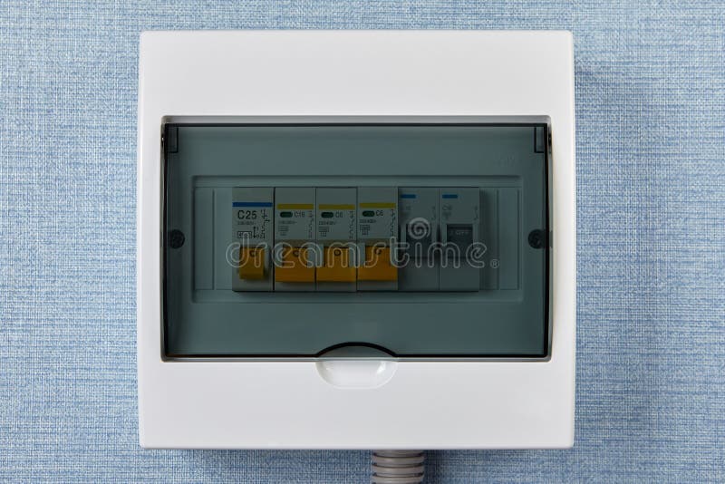 Consumer Unit with Fuses or Circuit Breakers Stock Image - Image of ...