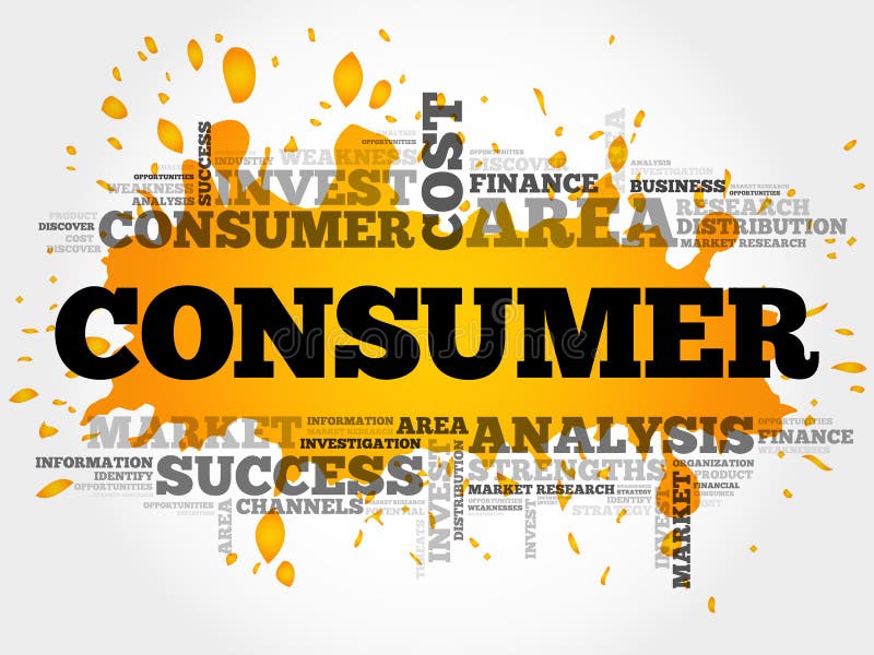 Consumer word cloud stock illustration. Illustration of communication ...