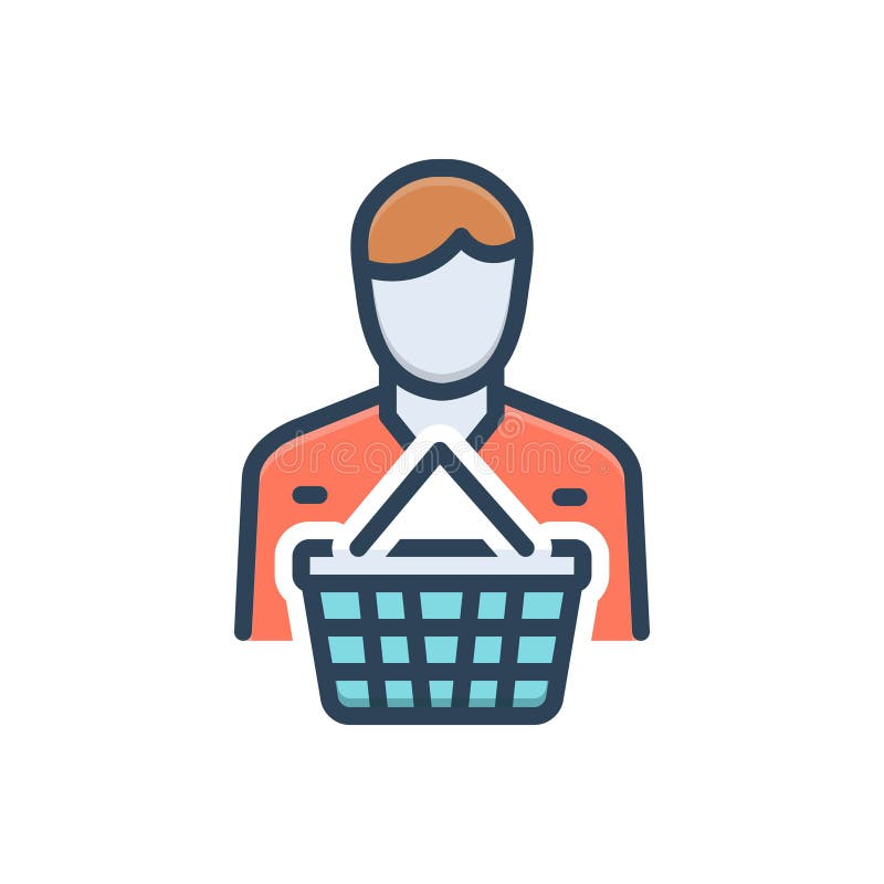 Color Illustration Icon for Consumers, Buyer and Customer Stock ...