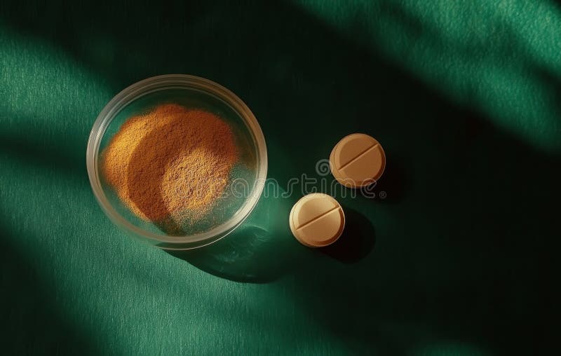 Consuming Dietary Supplements in Capsule Form, with One Capsule Opened ...