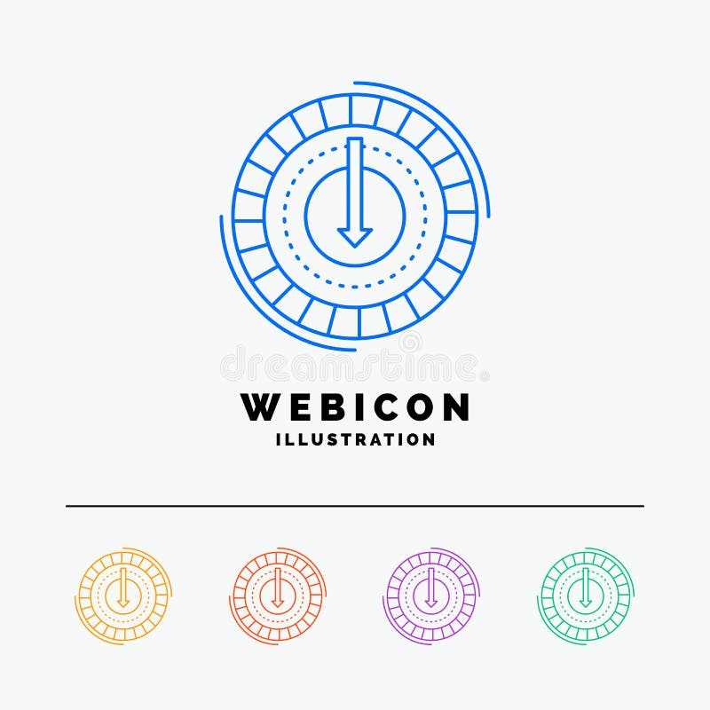 Consumption, Cost, Expense, Lower, Reduce 5 Color Line Web Icon ...