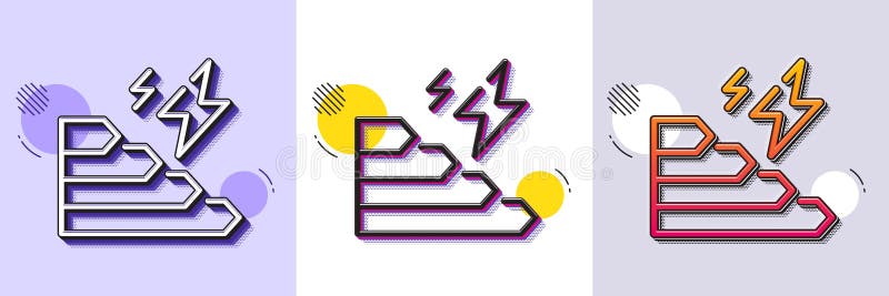 Consumption Growth Line Icon. Electric Power Up Trend Sign. Halftone ...
