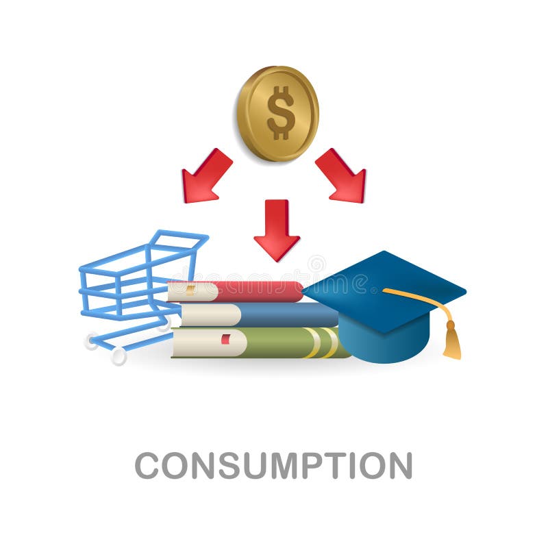 Consumption Icon. 3d Illustration from Economic Collection Stock Vector ...