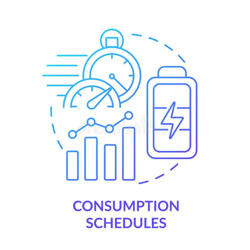 Consumption Schedules Blue Gradient Concept Icon Stock Vector ...