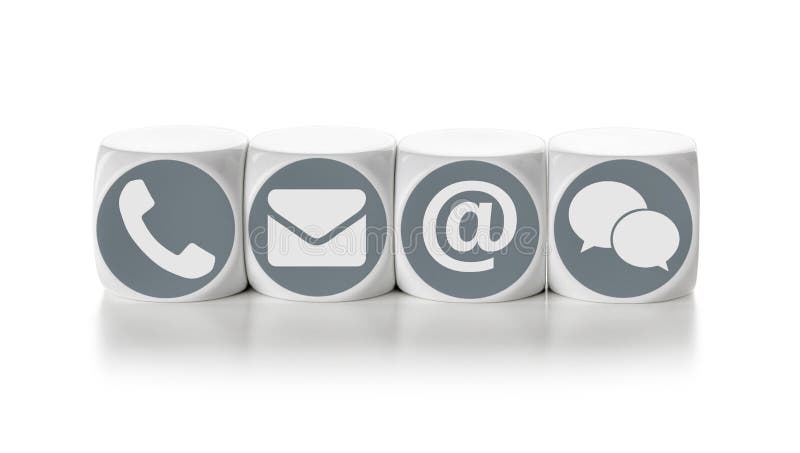 Contacteer Ons Dobbelen Met Post, Telefoneren En Babbelen Pictogram ...