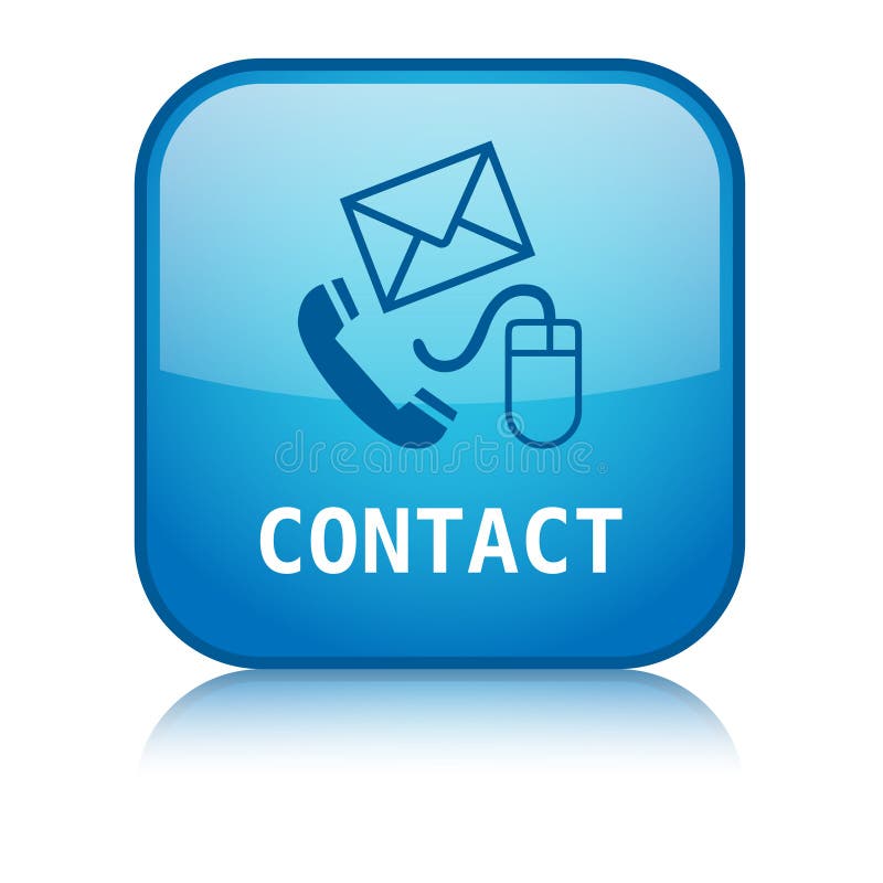 CONTACT Blue Square Vector Web Button with Reflection Stock Vector ...
