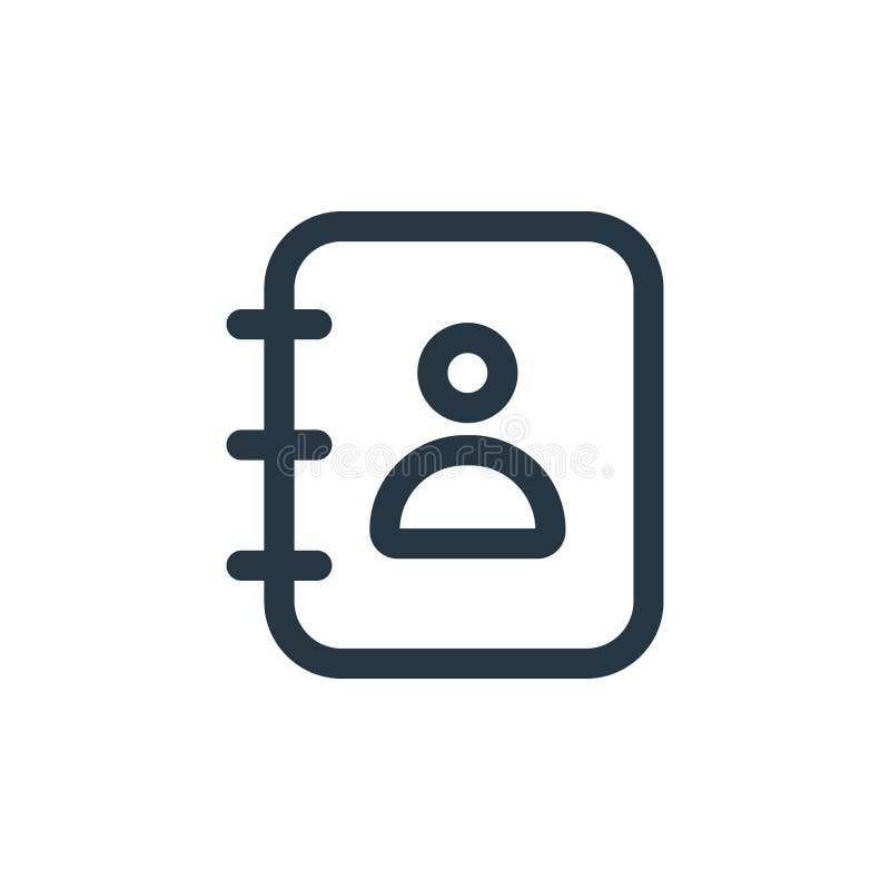 Contact Book Icon Vector from Business Concept. Thin Line Illustration ...