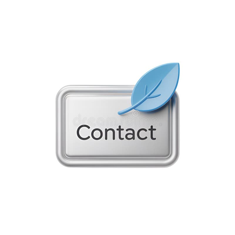 Contact Button with Leaf Icon on White, Message Us for Support and ...