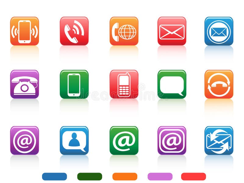 Mobile App Button Icon Set stock vector. Illustration of dialog - 28020024