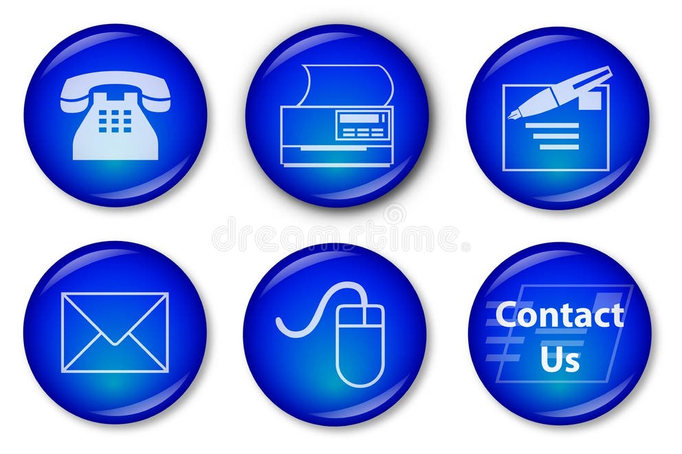 Contact Buttons (blue) stock illustration. Illustration of identity ...