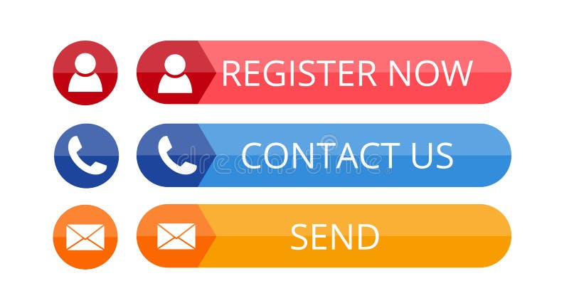 Contact Buttons (blue) stock illustration. Illustration of identity ...