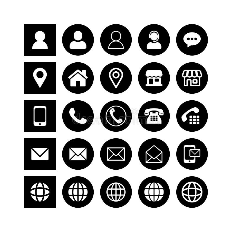 Contact Communication Technology Icon Set Vector Stock Vector ...
