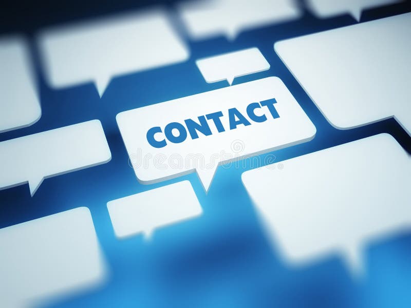 Contact Concept, Blue Communication Bubbles Stock Image - Image of copy ...