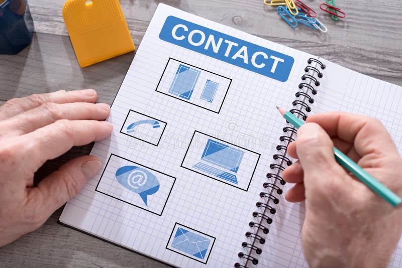 Contact Concept on a Notepad Stock Photo - Image of email, mail: 162035176
