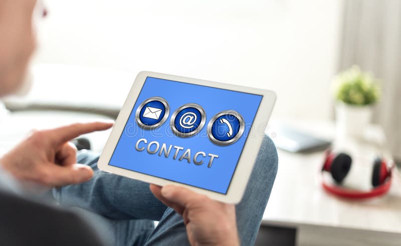 Contact Concept on a Tablet Stock Image - Image of digital, tablet ...