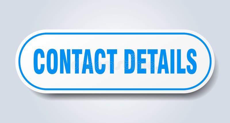 Contact Details Sign. Rounded Isolated Button. White Sticker Stock ...