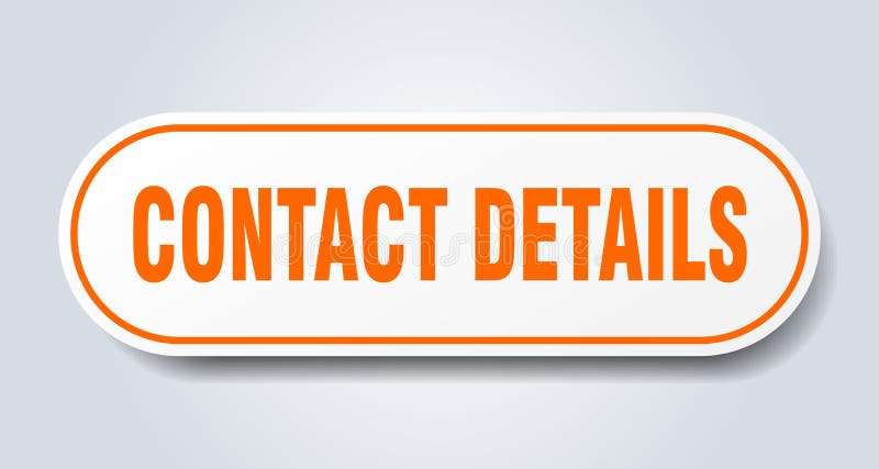 Contact Details Sign. Rounded Isolated Button. White Sticker Stock ...
