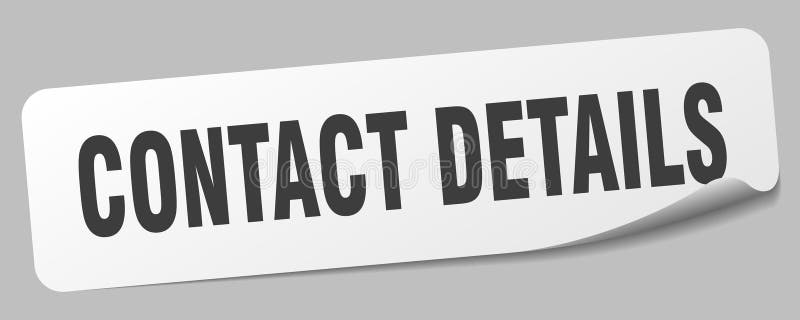 Contact Details Sticker. Contact Details Label Stock Vector ...