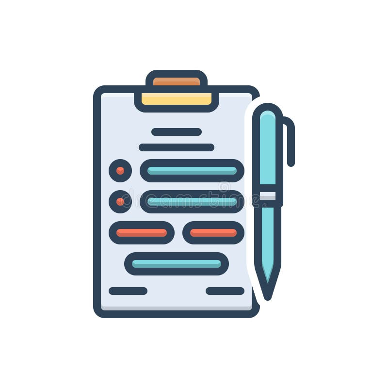 Color Illustration Icon for Contact Form, Contact and Pen Stock Vector ...