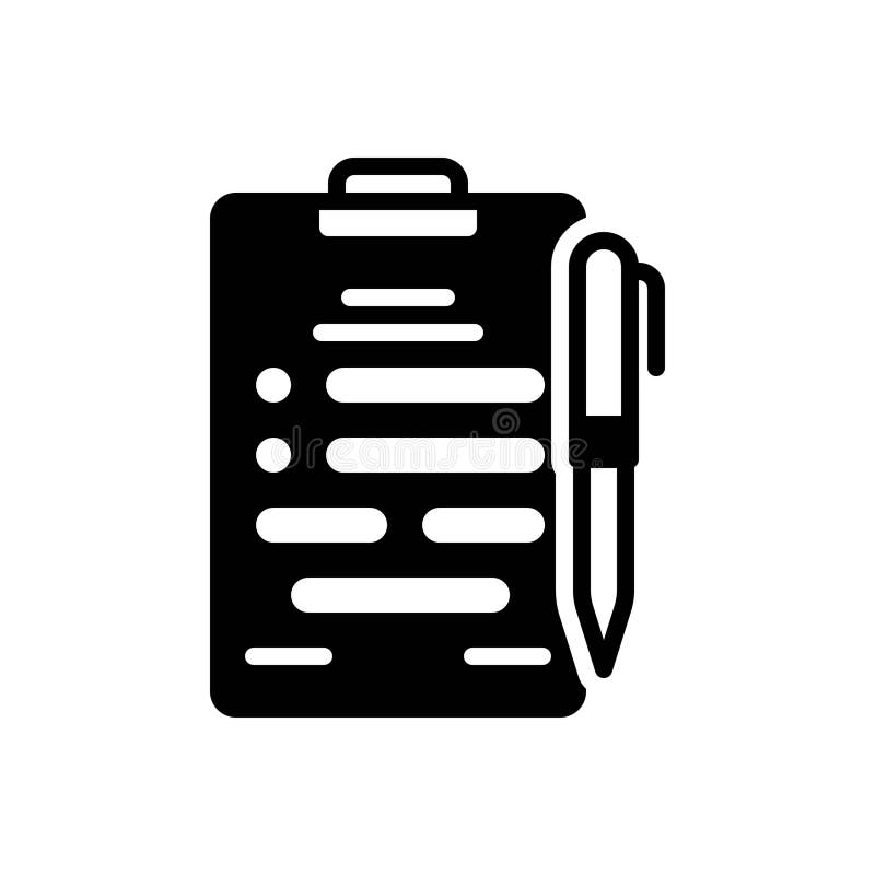 Black Solid Icon for Contact Form, Contact and Form Stock Illustration ...