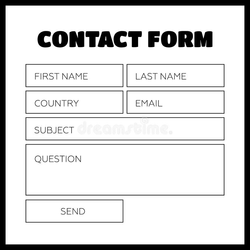 Contact form. Web element stock illustration. Illustration of login ...