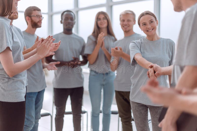 Contact Group of Friendly Young People in the Conference Room. Stock ...