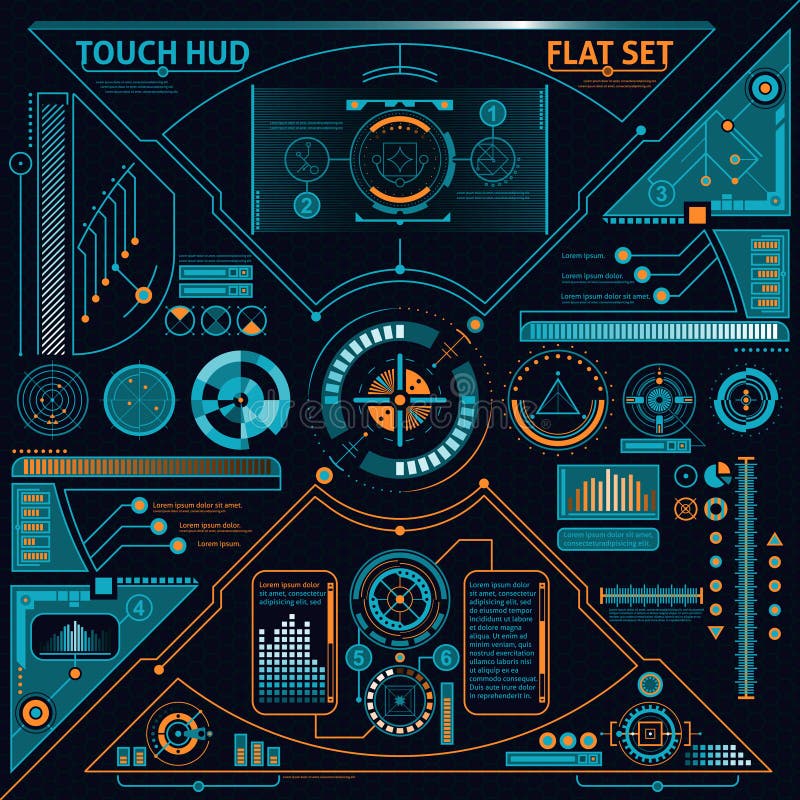 Contact HUD Set illustration de vecteur. Illustration du fond - 61971907