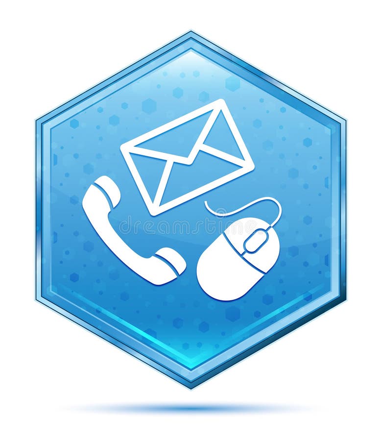 Contact Icon Crystal Blue Hexagon Button Stock Image - Image of support ...