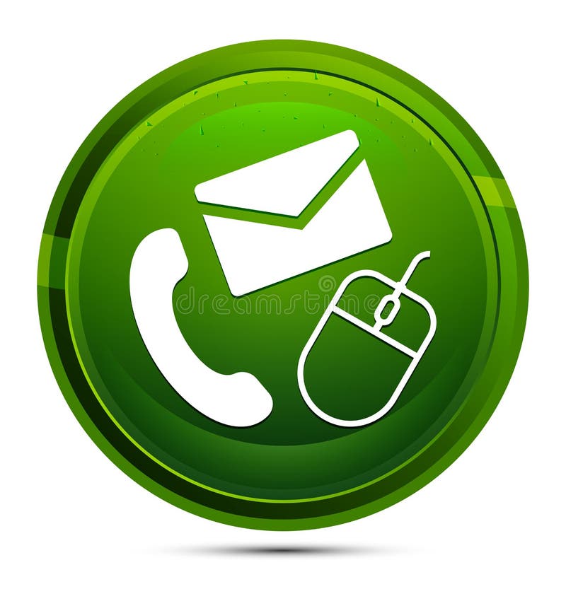 Contact Us (customer Care Icon) Glossy Green Round Button Stock ...