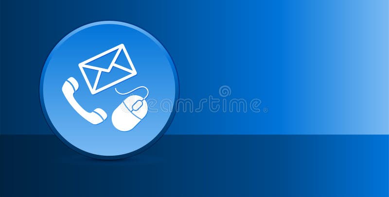 Contact Icon Glassy Modern Blue Button Abstract Background Stock ...