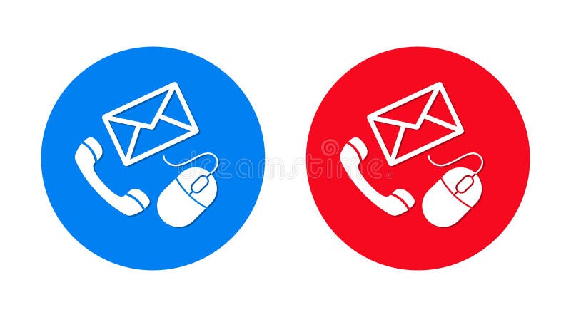 Contact Icon Flat Trendy Round Button Set Stock Vector - Illustration ...