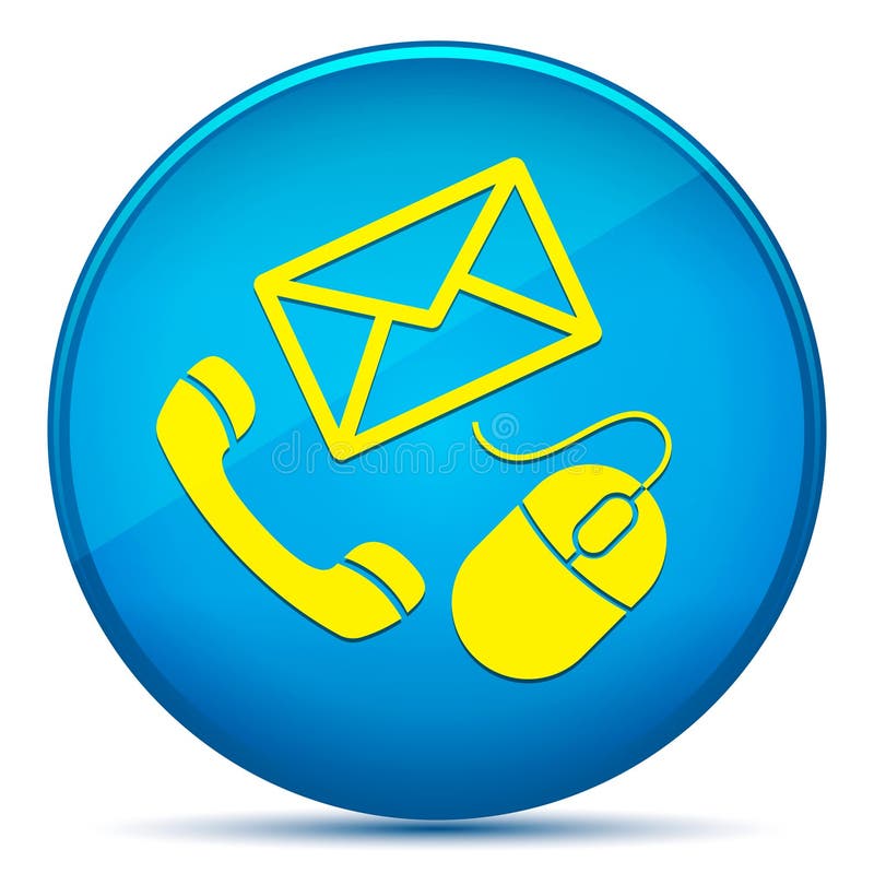 Contact Icon Modern Flat Cyan Blue Round Button Stock Illustration ...