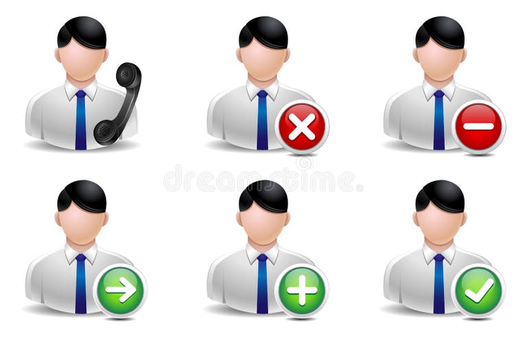 Contact icon set stock vector. Illustration of head, member - 26028476