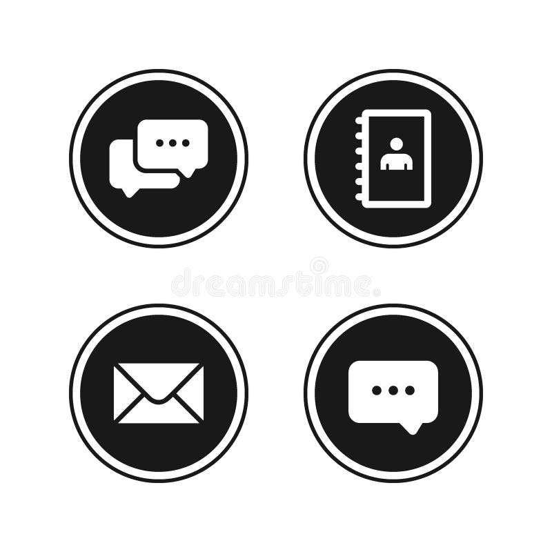 Contact Icon Set. Web Icons Symbol Vector Stock Vector - Illustration ...