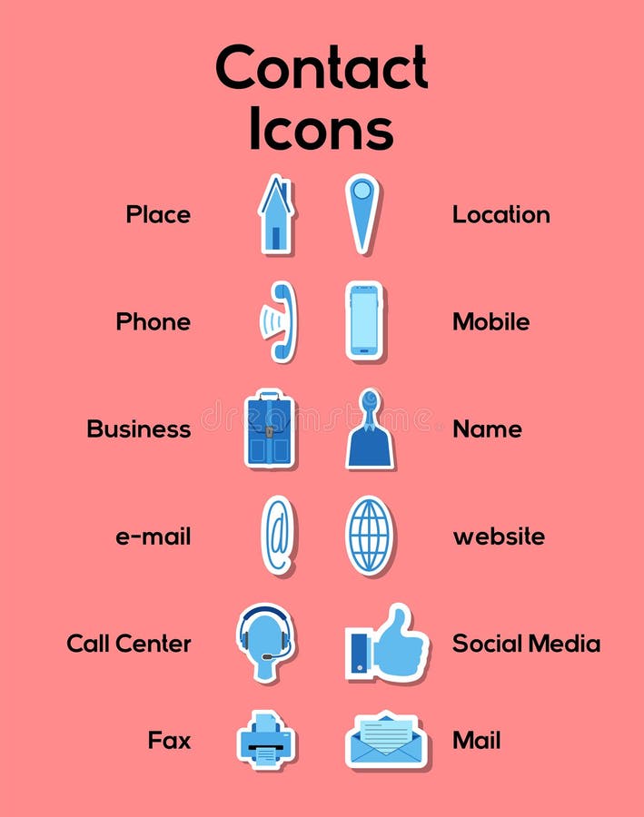 Contact Icons Blue Stock Illustrations – 10,103 Contact Icons Blue ...