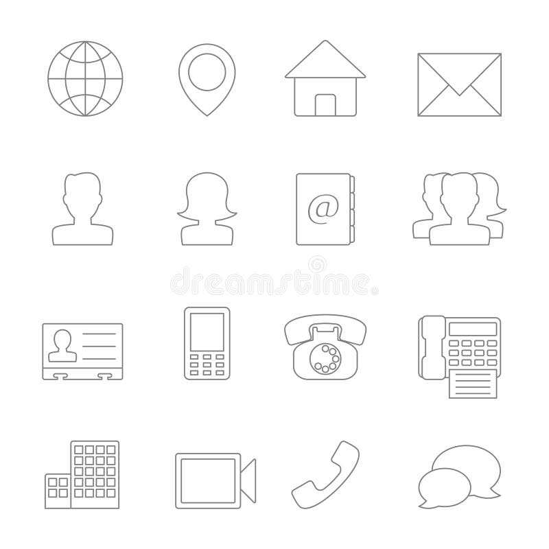 Contact Us Icons on Metallic Buttons Stock Vector - Illustration of ...